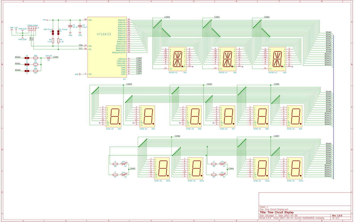 Making a Time Circuit Display Schematic - Parts Not Included